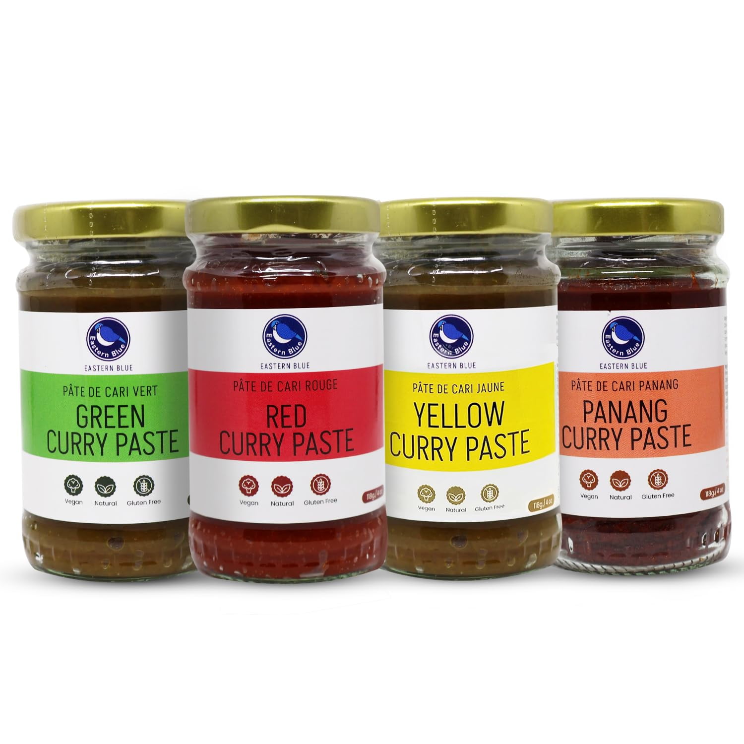Vegan Thai Curry Paste Flavors - Pack of 4 Panang Curry Paste, Yellow ...