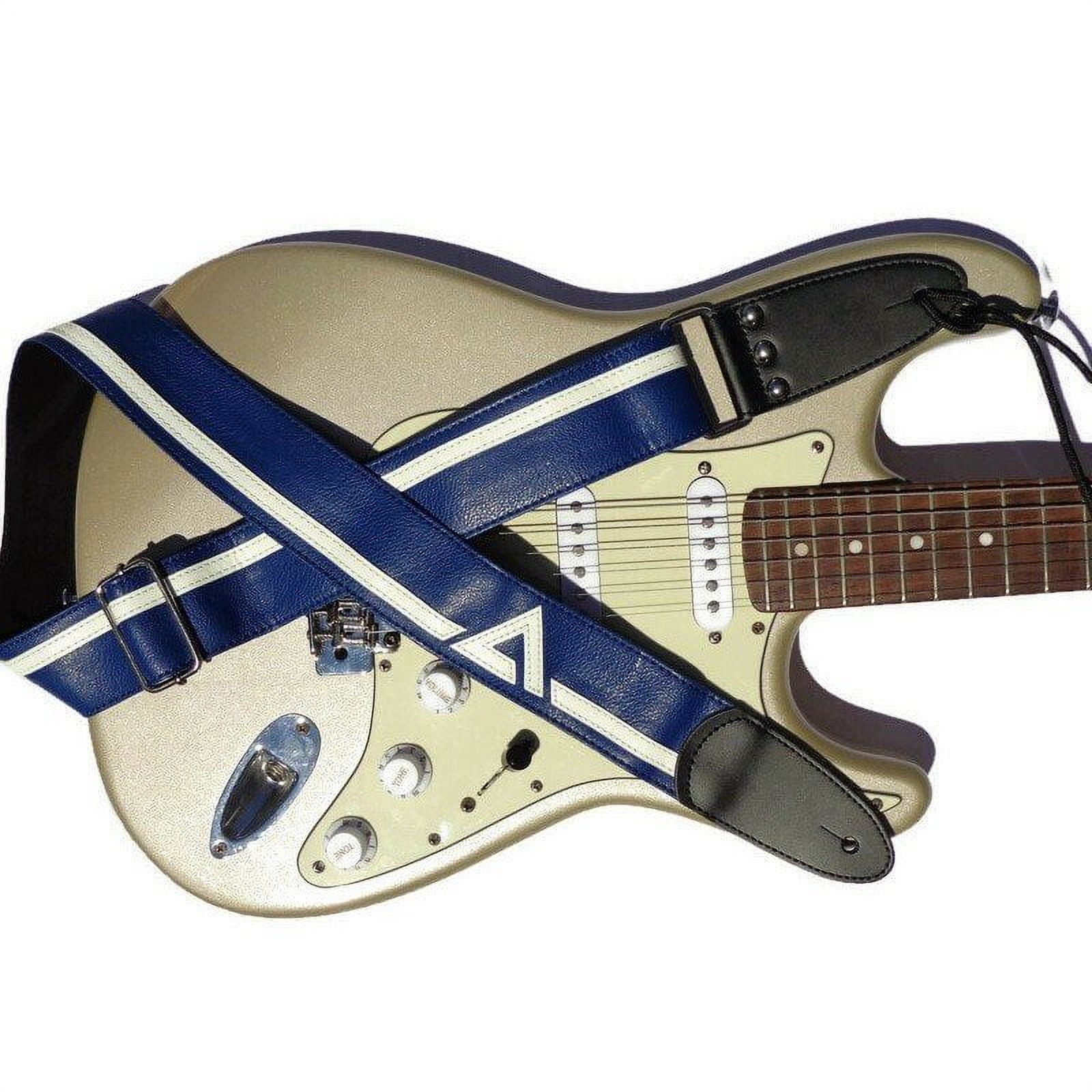 Vegan Vinyl Leather Guitar Strap Racing Stripe Bass, Electric ...