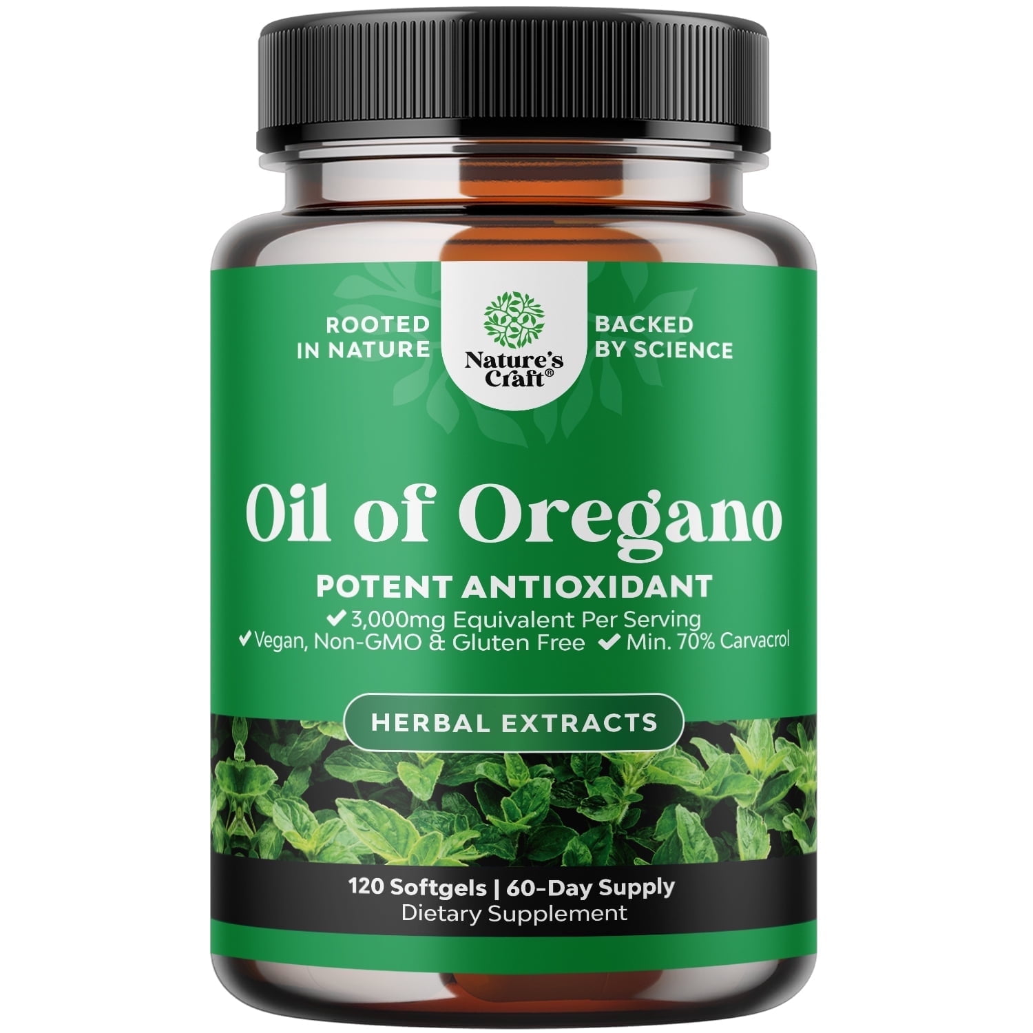 Vegan Wild Oregano Oil Capsules - Super Concentrated Oil of Oregano ...