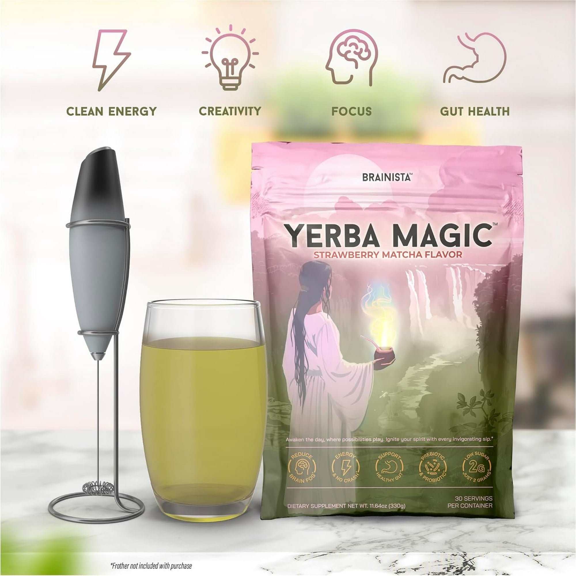 Vegan Yerba Magic Strawberry Yerba Mate – 30 Servings, Clean Energy ...