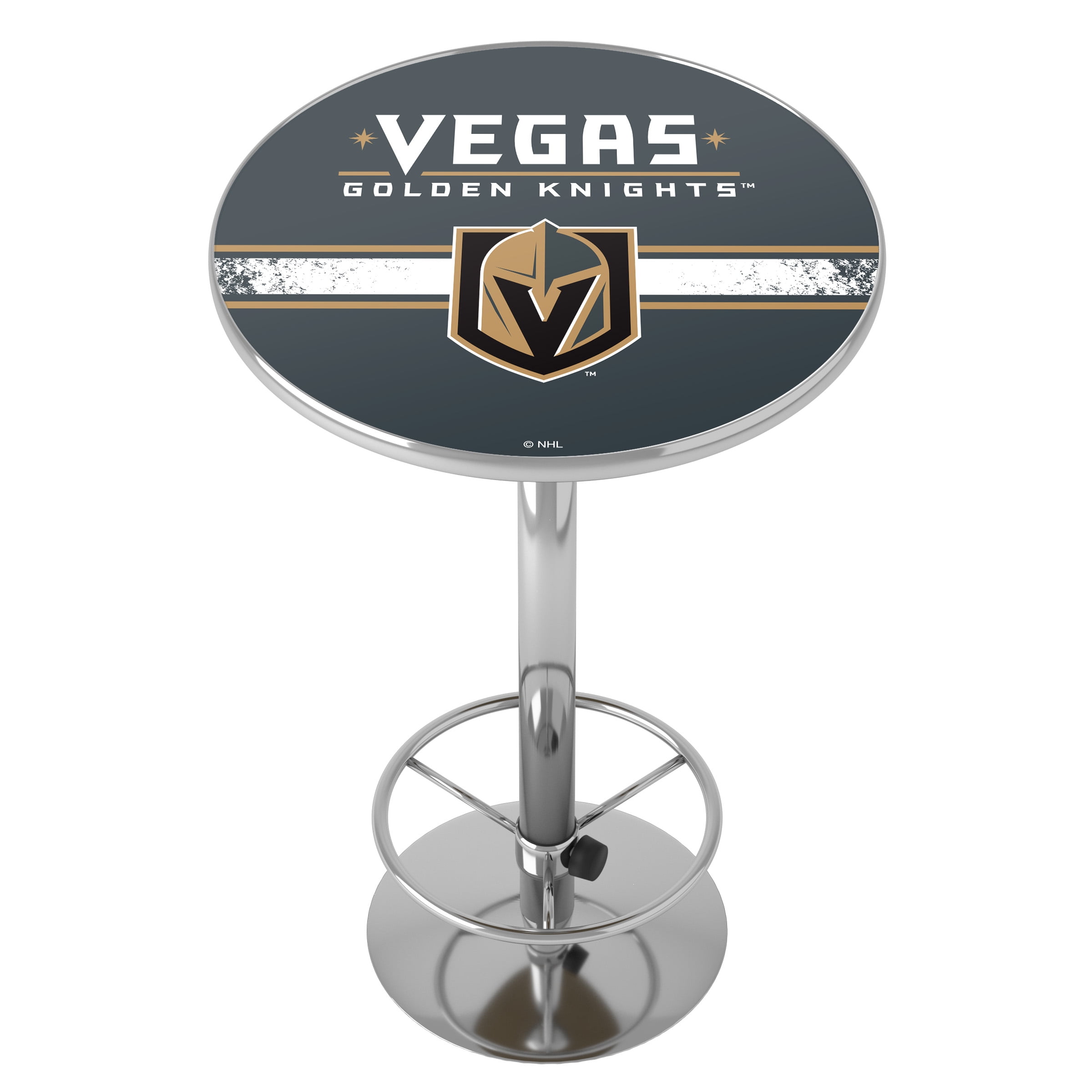 Vegas Golden Knights Logo Bar Table with Adjustable Footrest and ...