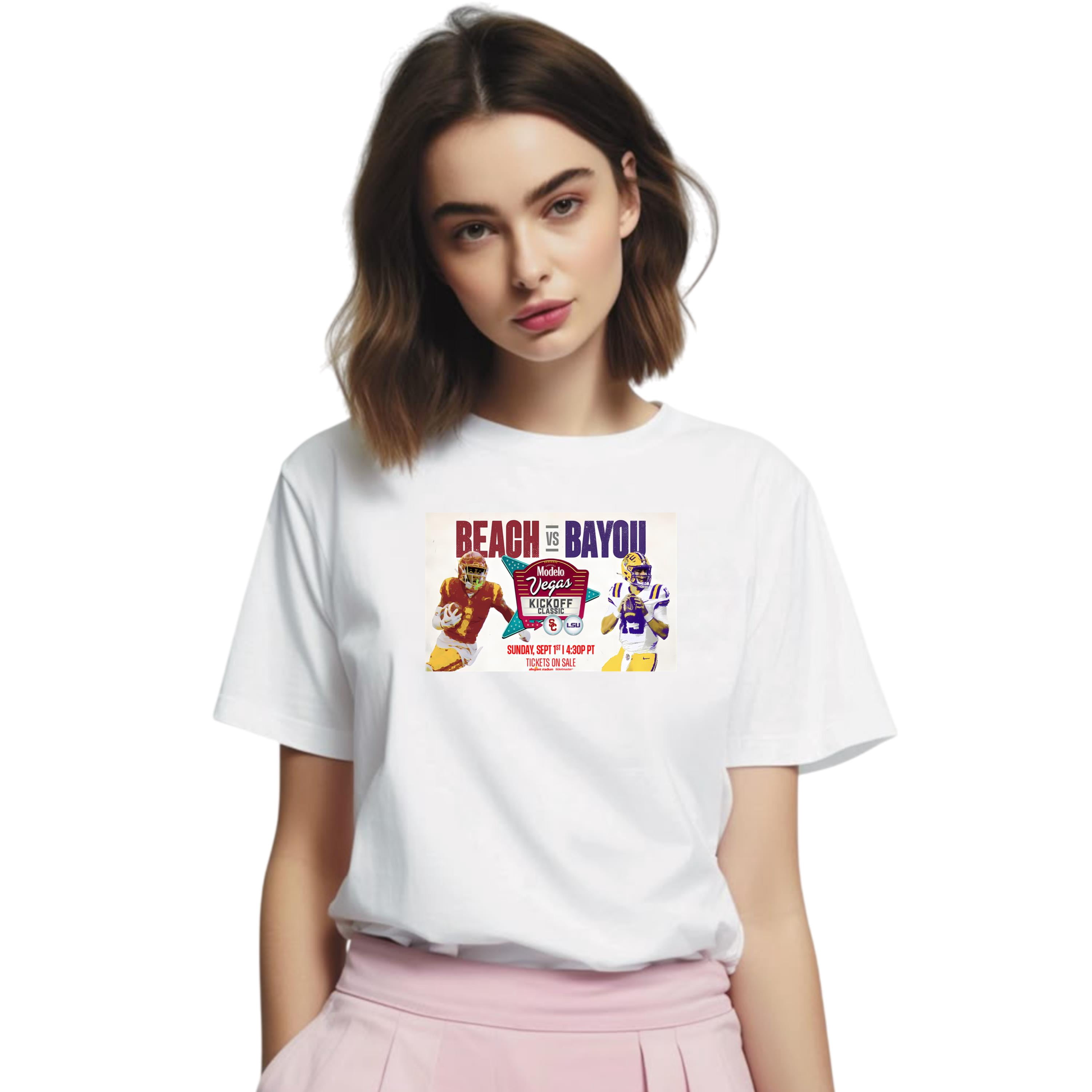 Vegas Kickoff Classic Lsu Vs Usc Sept 1 T-Shirt Footbl, for men & women ...
