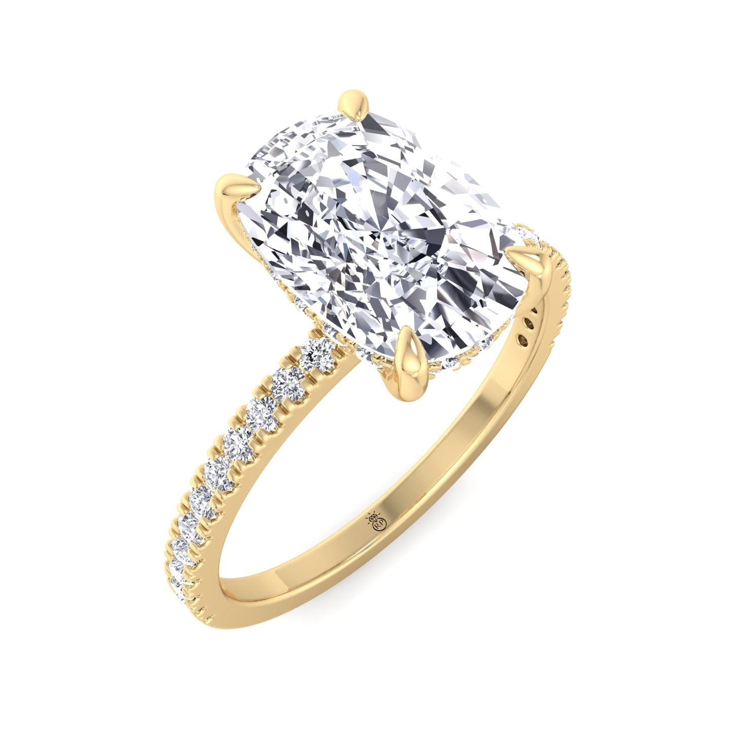Vegas - Moissanite Elongated Cushion Cut Lab Diamond Engagement Ring ...