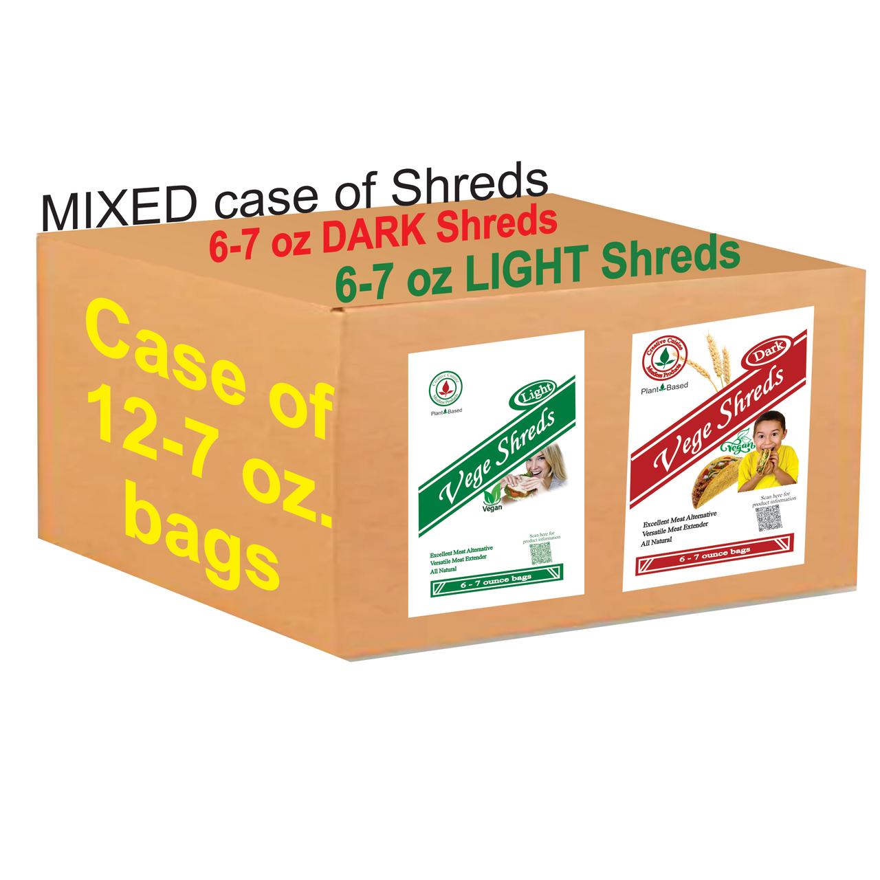 Vege Shreds Mixed Light & Dark, Veggie Meat, Shredded Beef, Shredded Chicken, 12 - 7 oz. bags ...