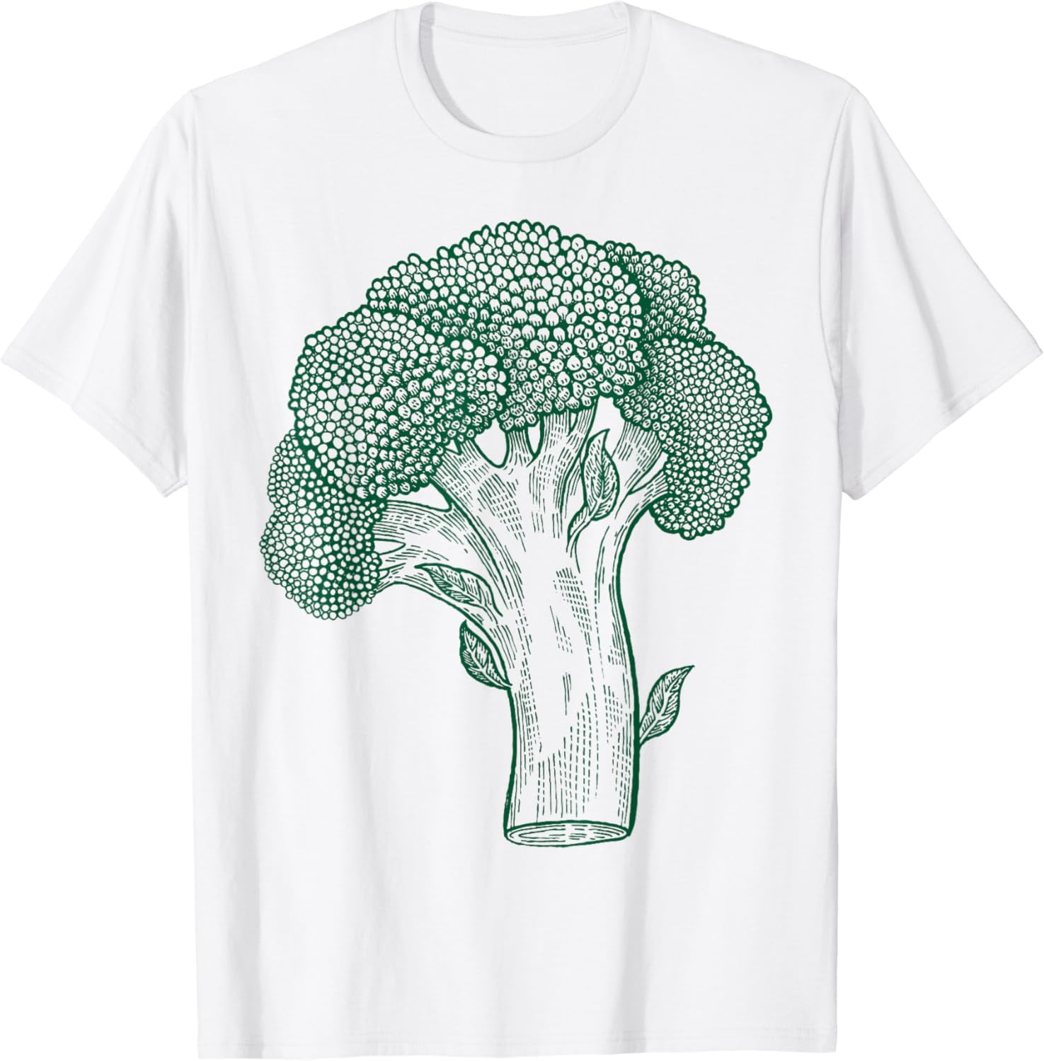 Vegetable Broccoli Retro Vintage Drawing Graphic - Broccoli T-Shirt ...