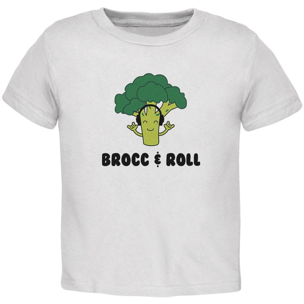 Vegetable Broccoli Rock Brocc and Roll Funny Baby Crewneck T Shirt ...