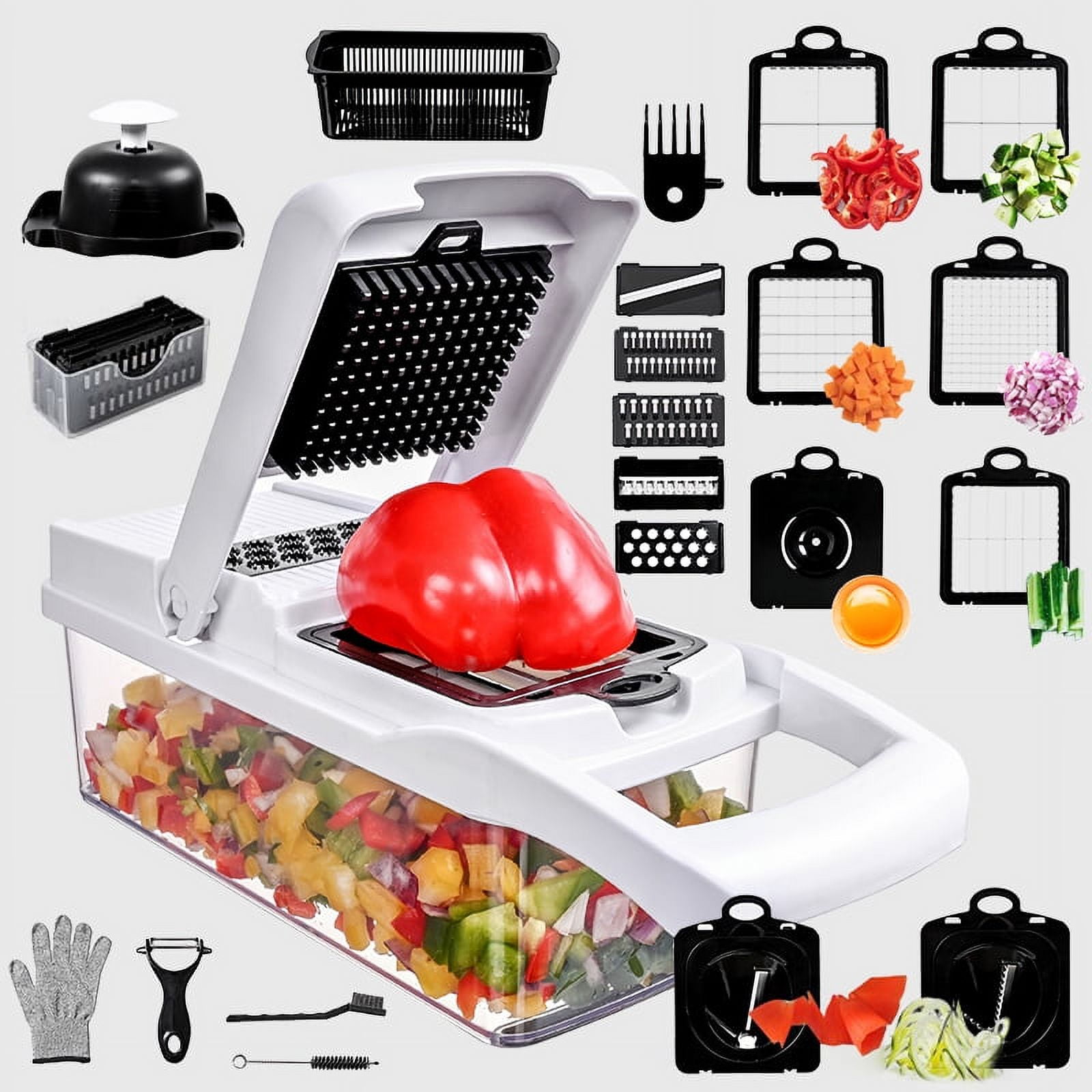 Vegetable Chopper, 25 in 1 Pro Food Chopper, Multifunctional vegetable ...