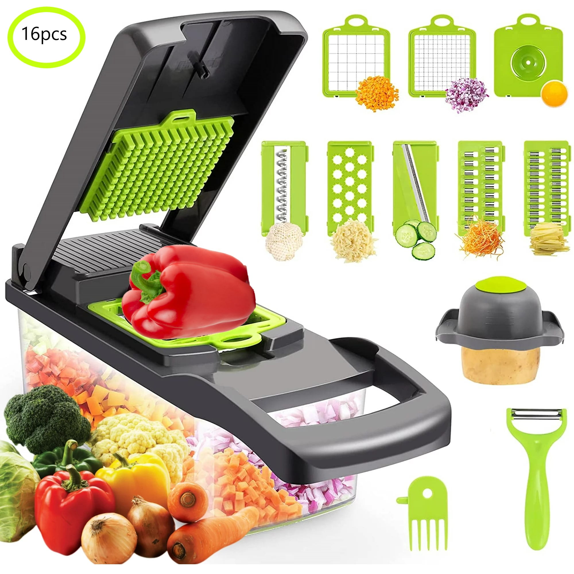 Vegetable Chopper with 8 Blades 12 in 1 Multifunctional Kitchen Food ...