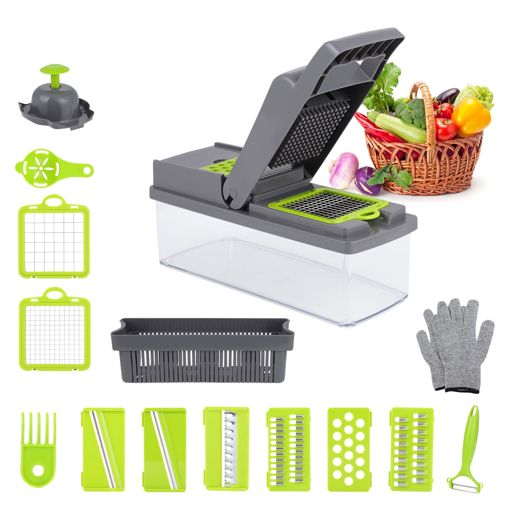 Vegetable Chopper, Food Chopper Multi-Functional 16 IN 1 - Veggie ...