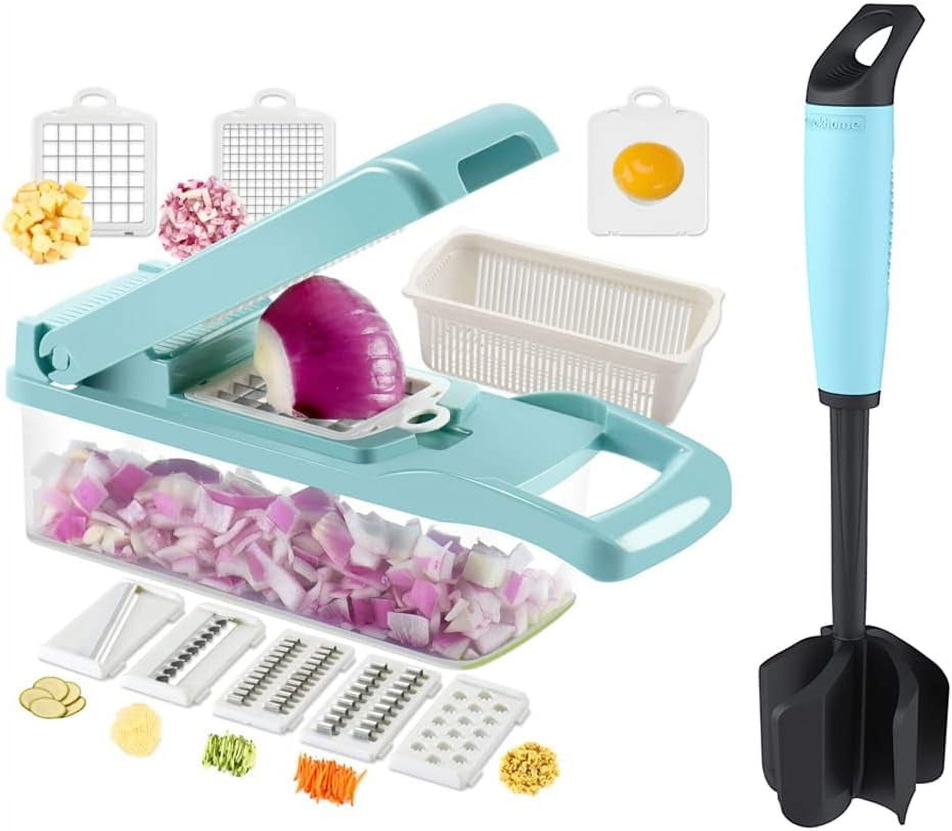 Vegetable Chopper and Hamburger Meat Chopper Stirrer, 12 in 1 Mandolin ...