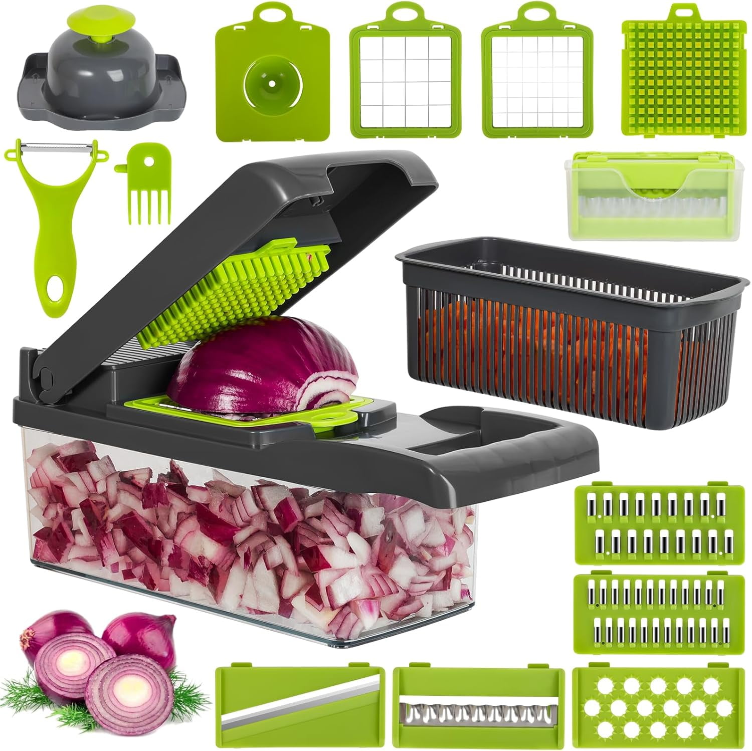 Vegetable Chopper, Kitchen Vegetable Slicer Dicer Cutter, Veggie ...