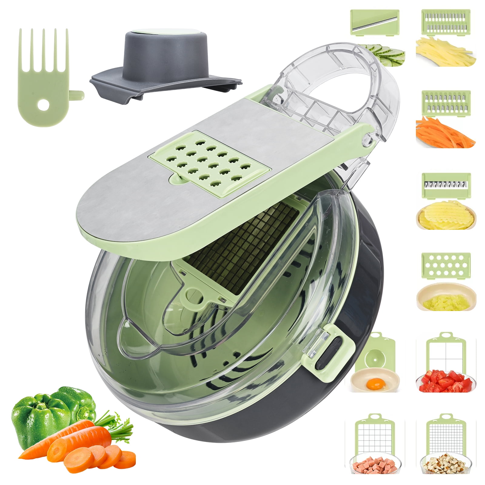 Vegetable Chopper, Lychee 13 In 1 Food Chopper Vegetable Cutter ...