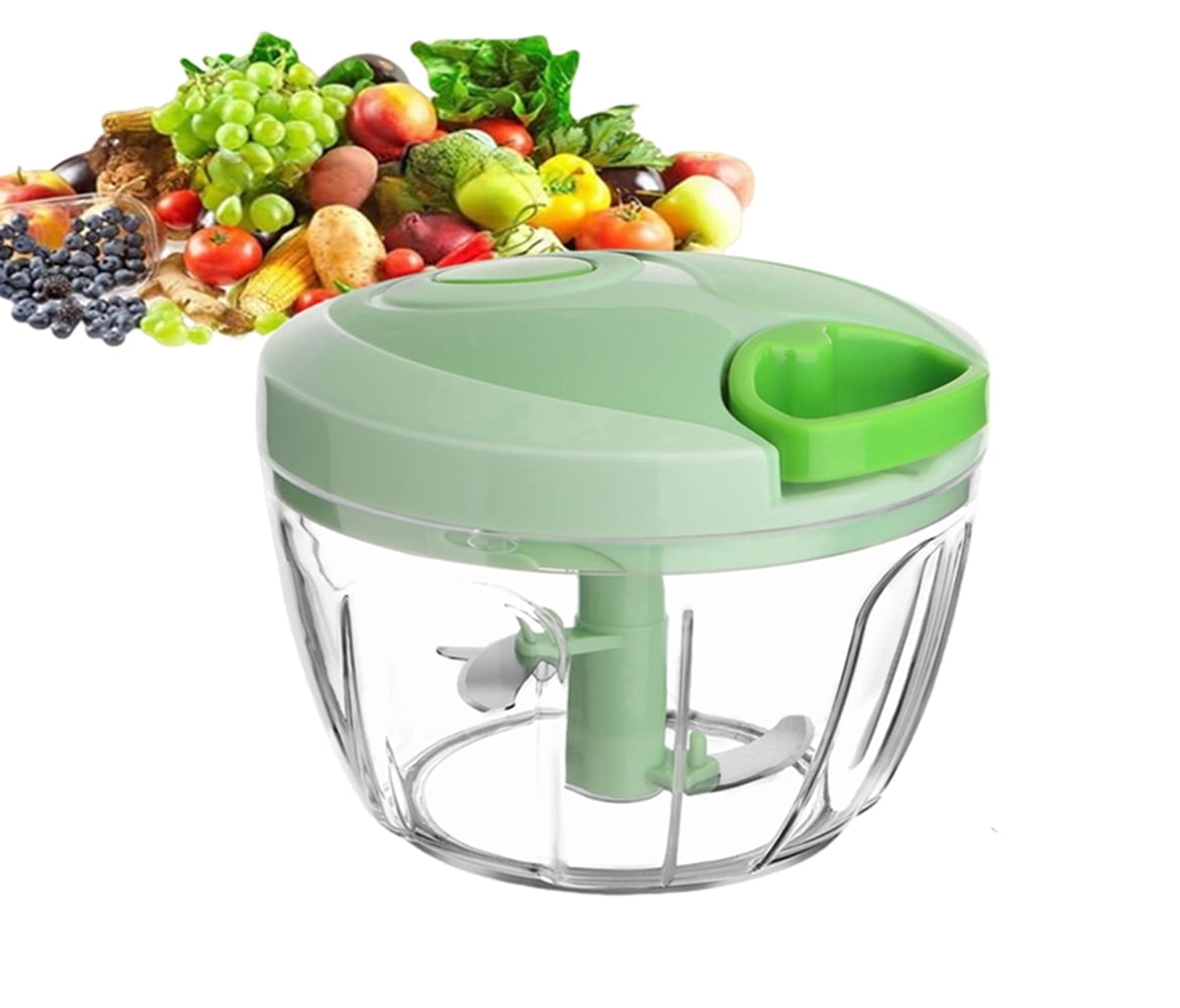 Vegetable Chopper Manual Food Chopper with Container, Hand Pull String ...