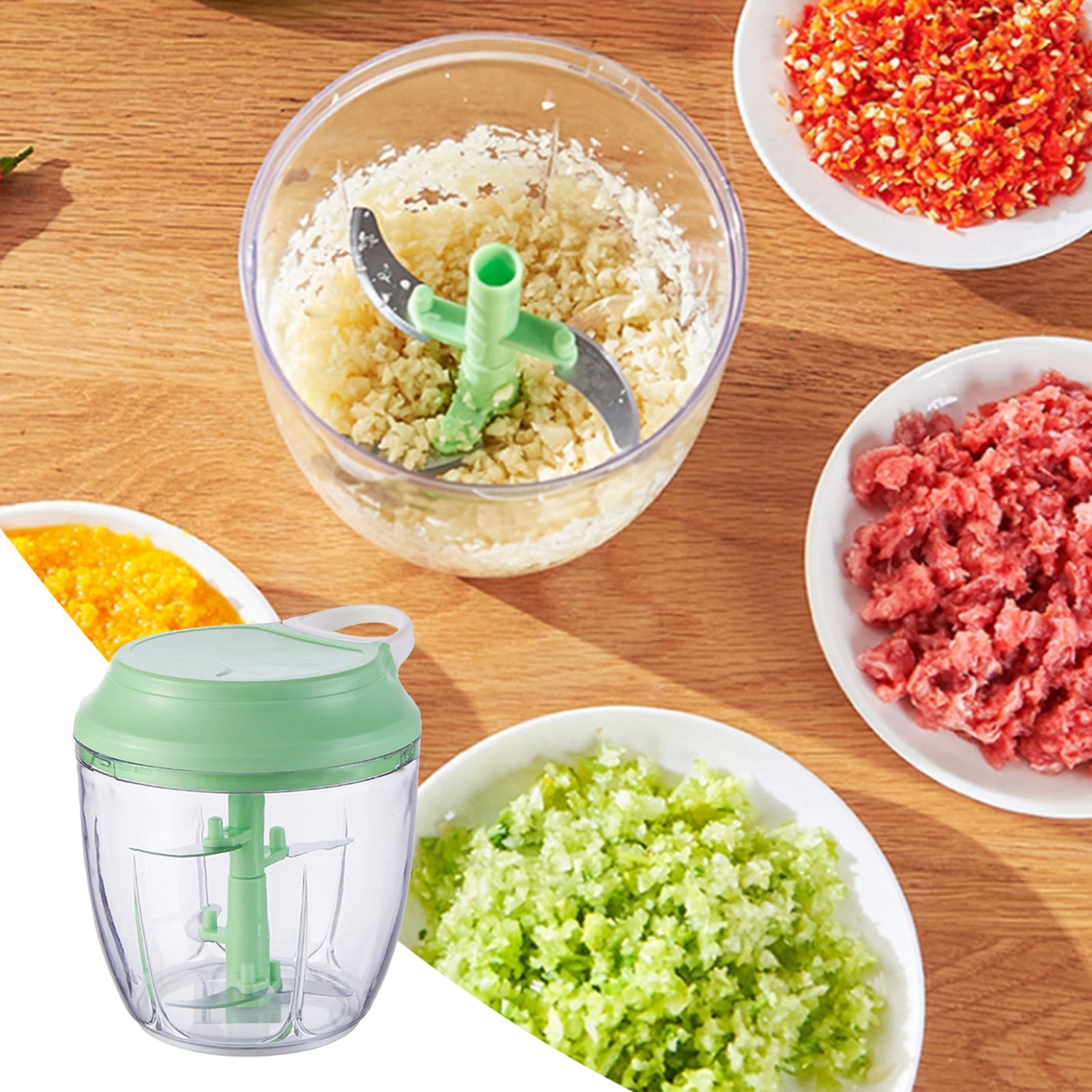 Vegetable Chopper Manual Food Processor, Kitchen Mini Portable Hand ...