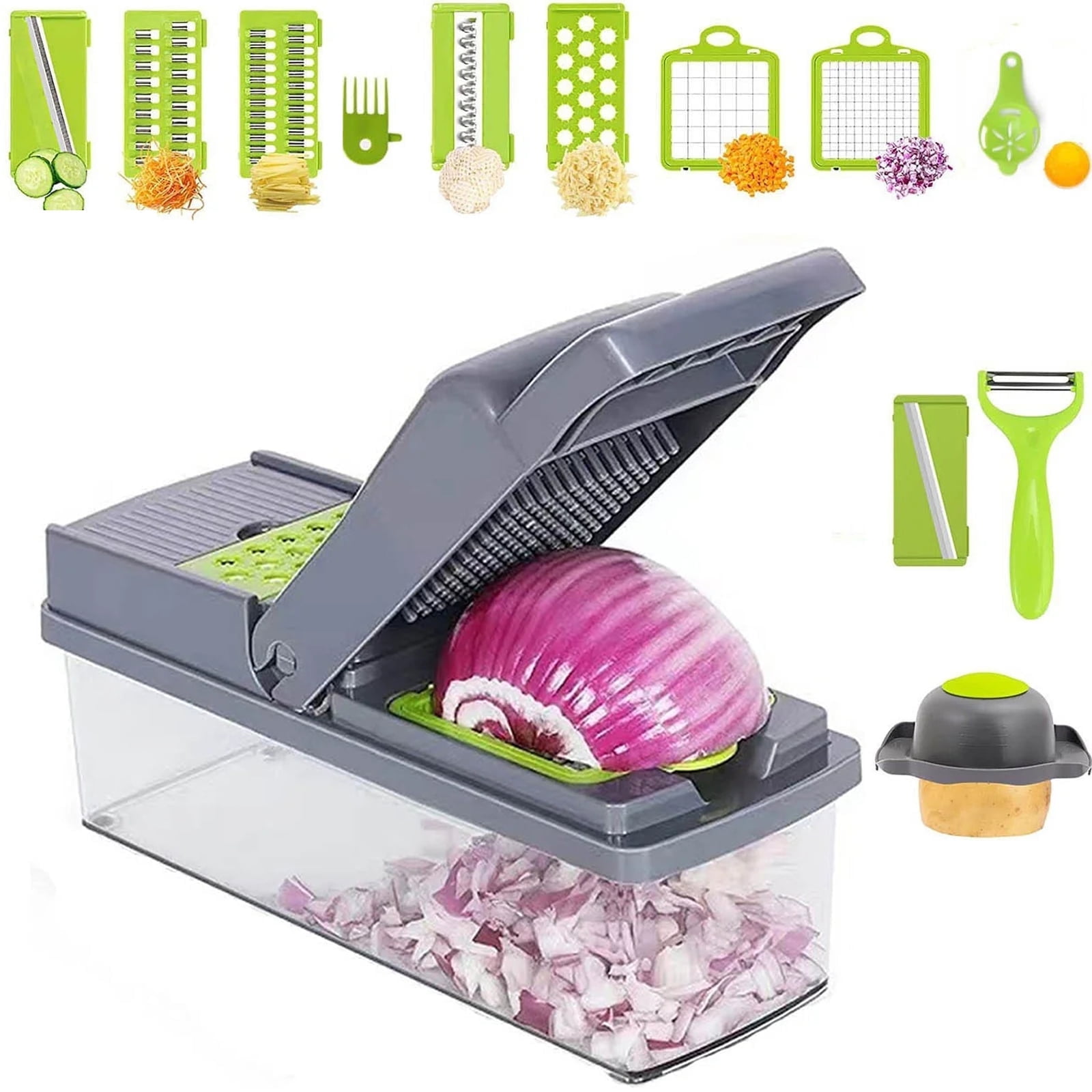 Vegetable Chopper, Multi-functional 16 in 1 Food Chopper, Kitchen ...