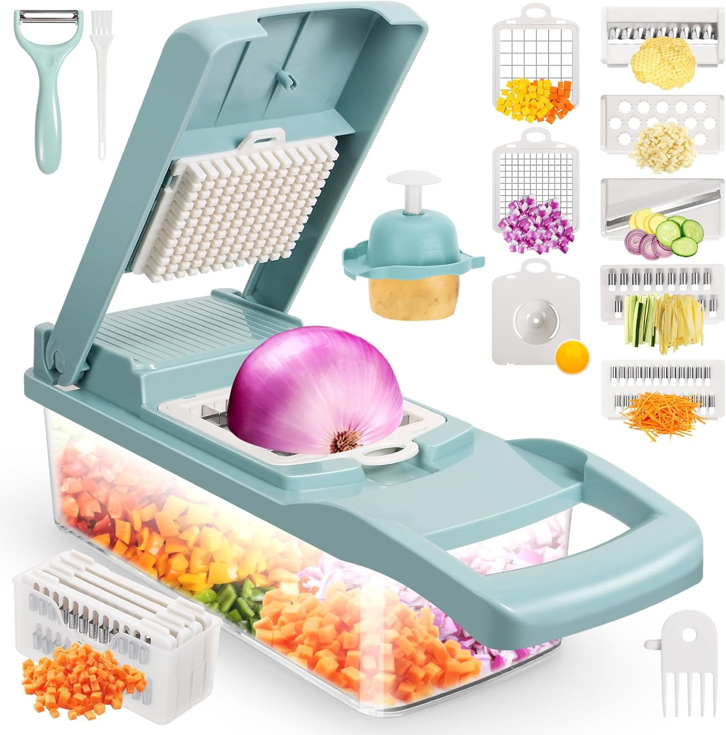 Vegetable Chopper, Multifunctional 13-in-1 Food Chopper, Onion Chopper ...