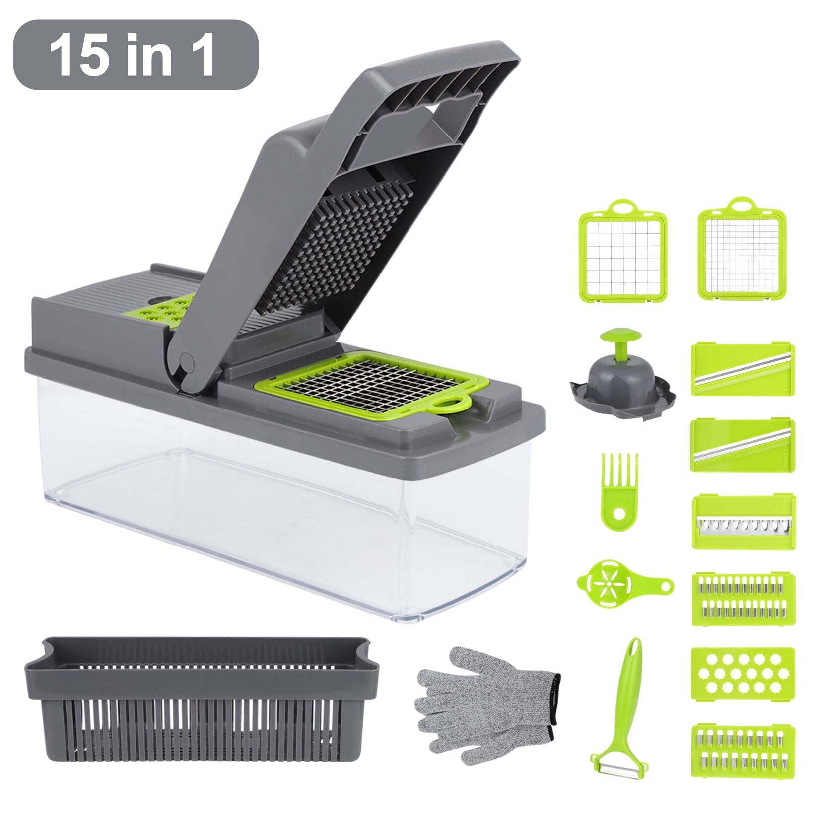 Vegetable Chopper, Multifunctional 15 in 1 Food Chopper, Veggie Chopper ...
