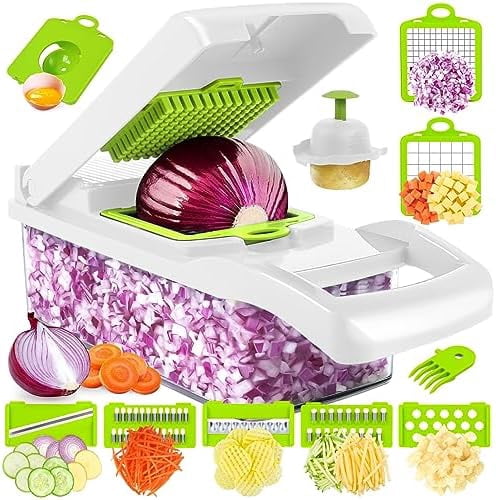 Vegetable Chopper - Multifunctional 15 in 1 Professional Food Chopper ...
