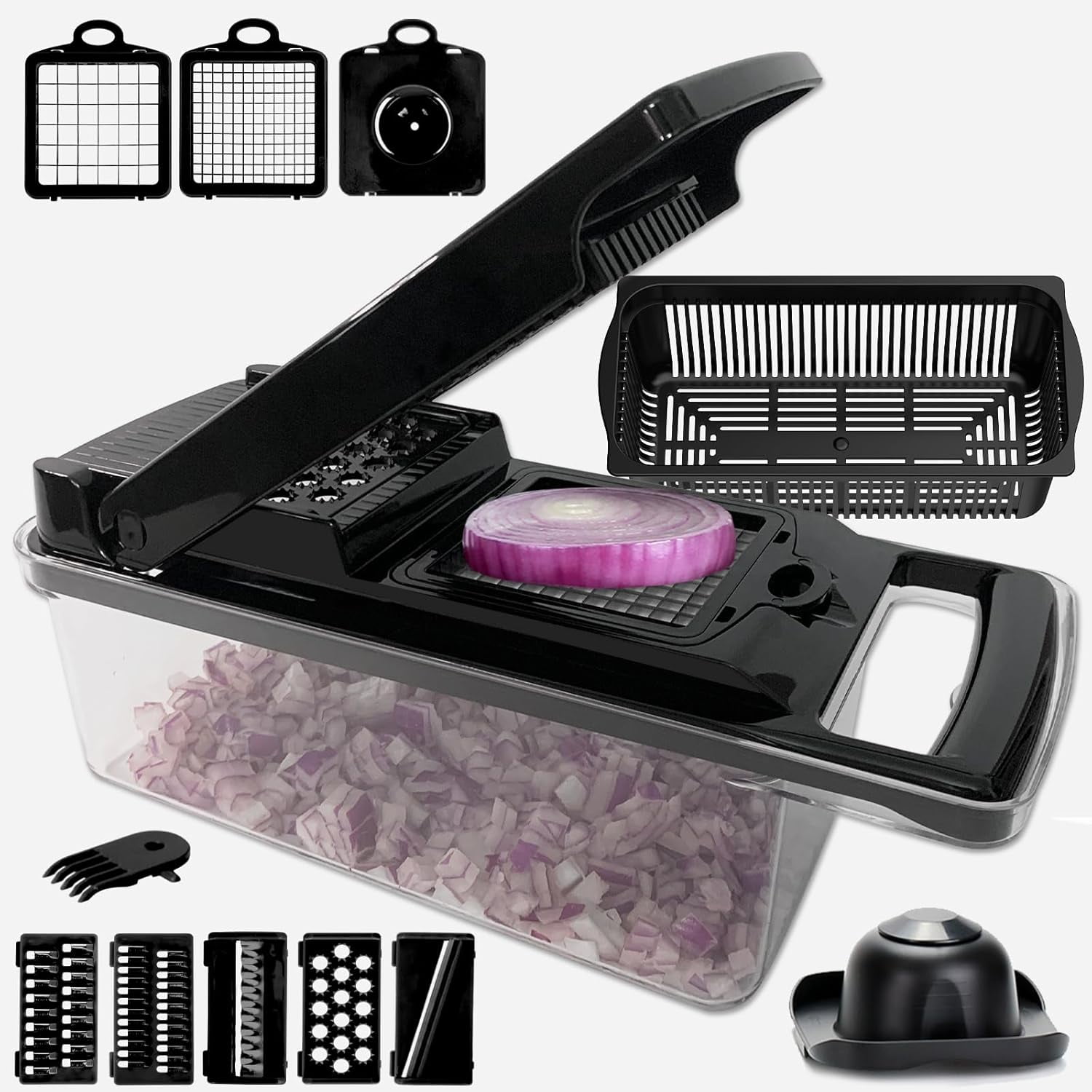 Vegetable Chopper, Onion Chopper, 10 in 1 Multifunctional Chopper ...