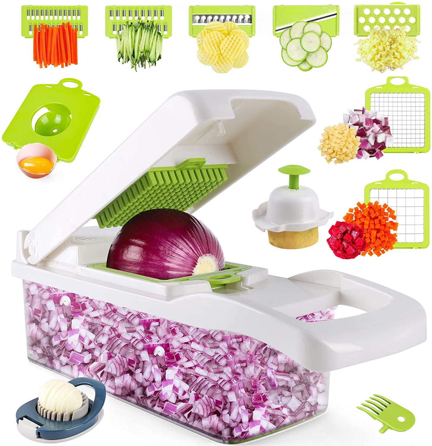 Vegetable Chopper, Pro Onion Chopper, Multifunctional 13 in 1 Food ...