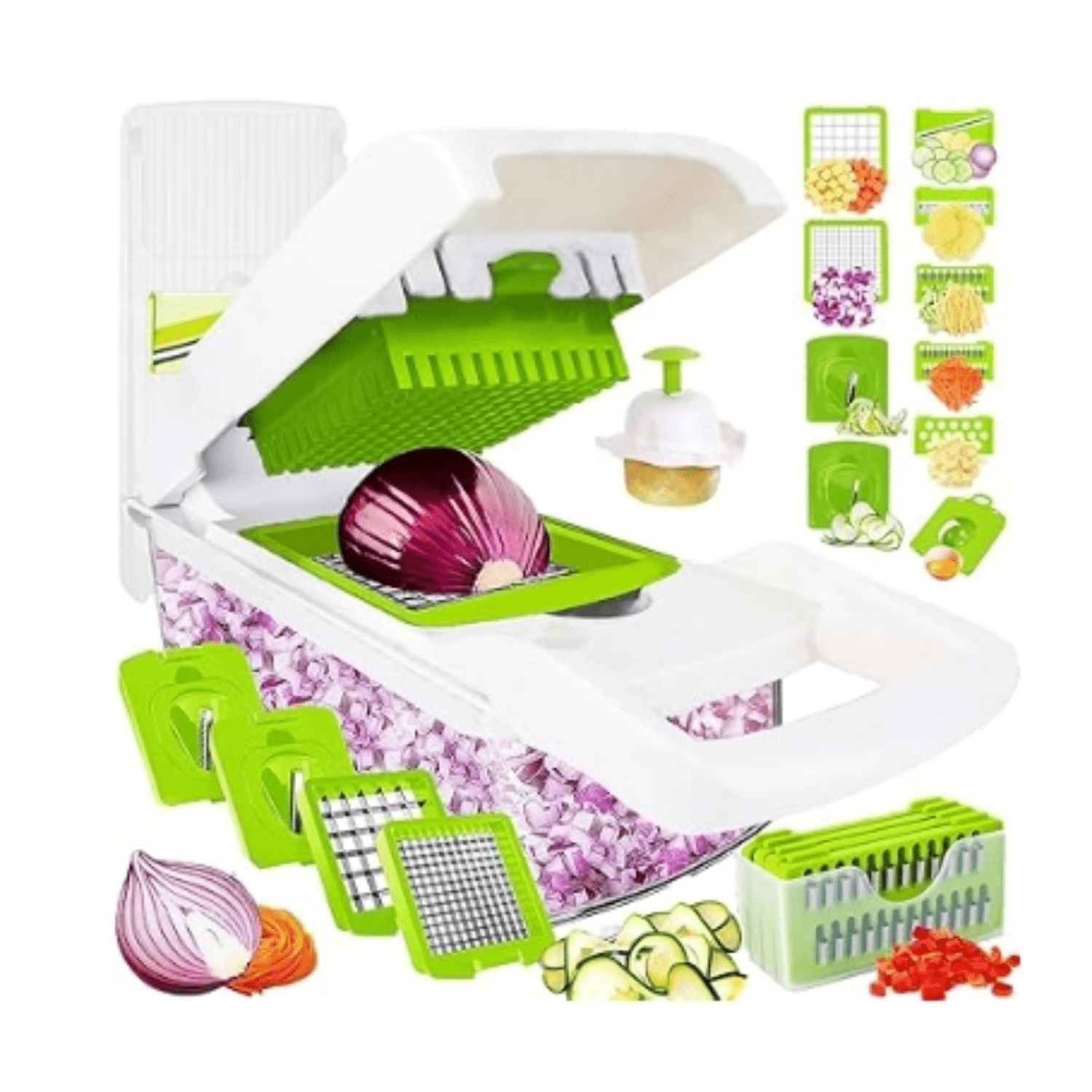 Vegetable Chopper, Slicer, Veggie Chopper, Food Chopper with Container ...