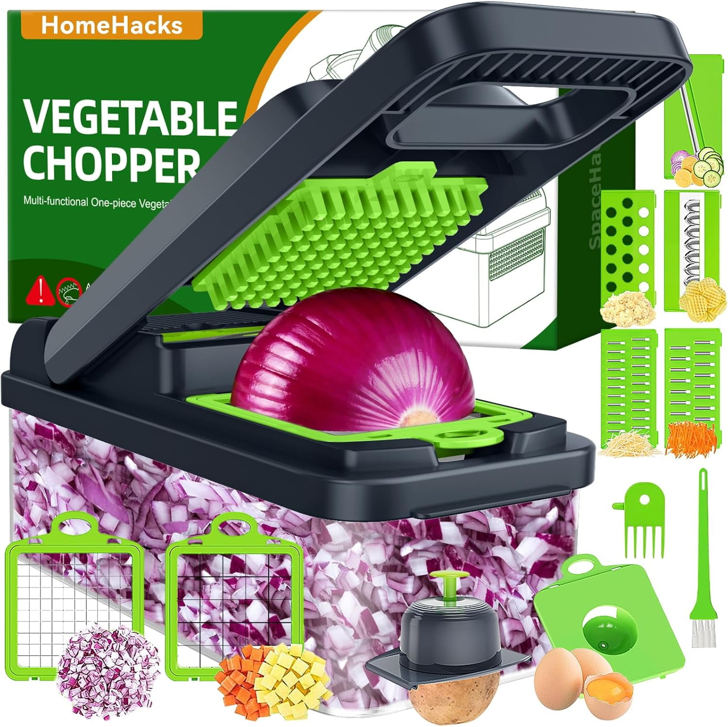 Vegetable Chopper Vegetable Cutter, 12 in 1 Kitchen Gadget, Dicer ...