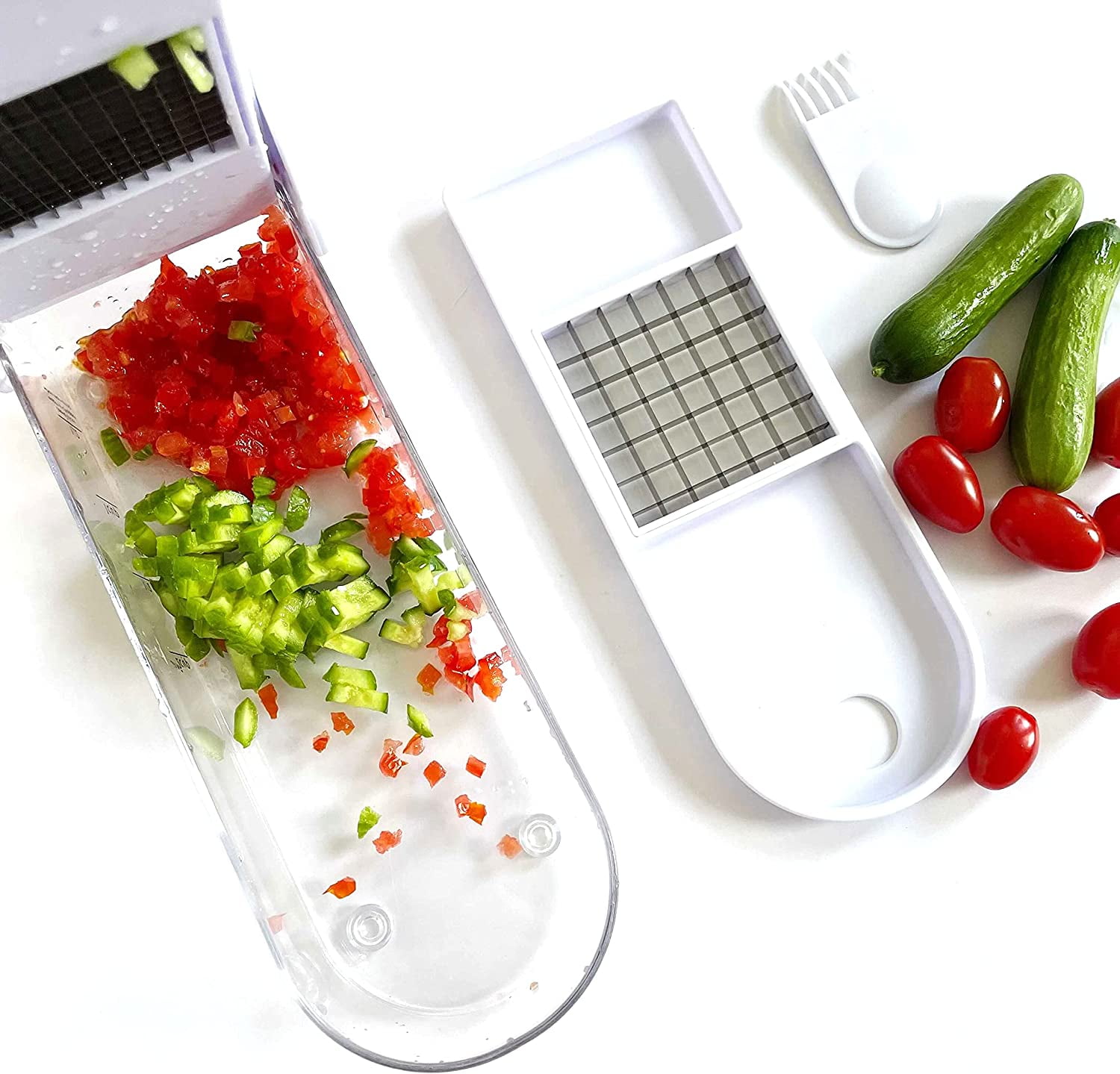 Vegetable Chopper with Container - White Food Chopper with 2 ...