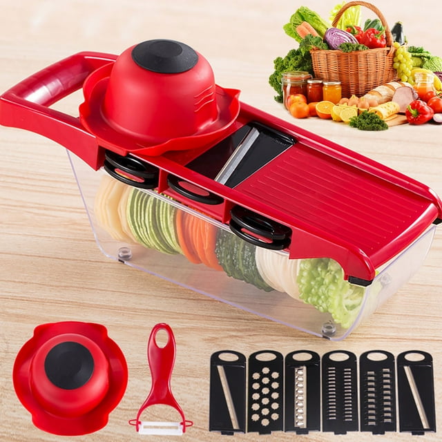 Vegetable Cutter with 6 Blades Multifunctional Mandoline Onion Chopper ...