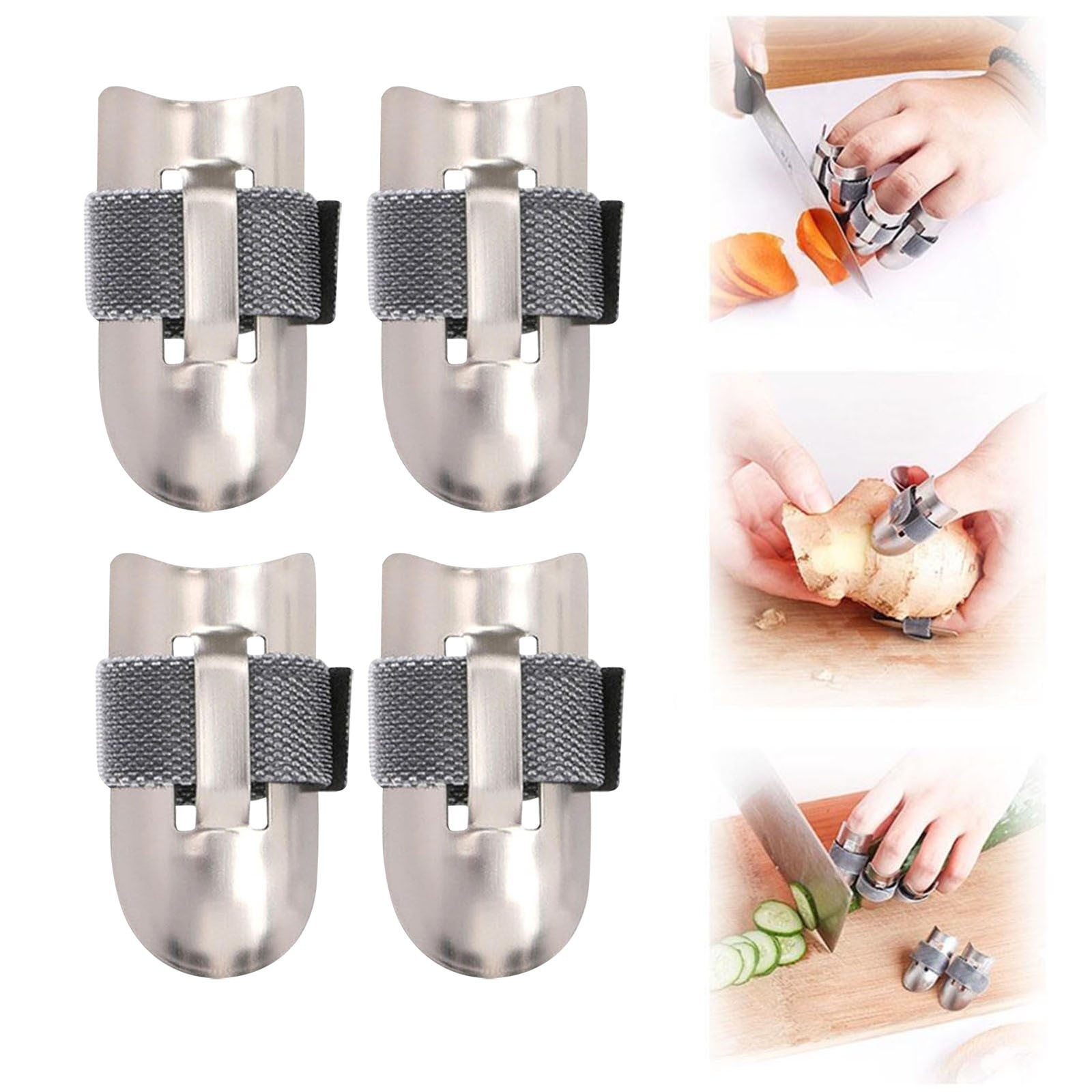 Vegetable Cutter Hand Guard B4Pc|Stainless Finger Guard Finger ...