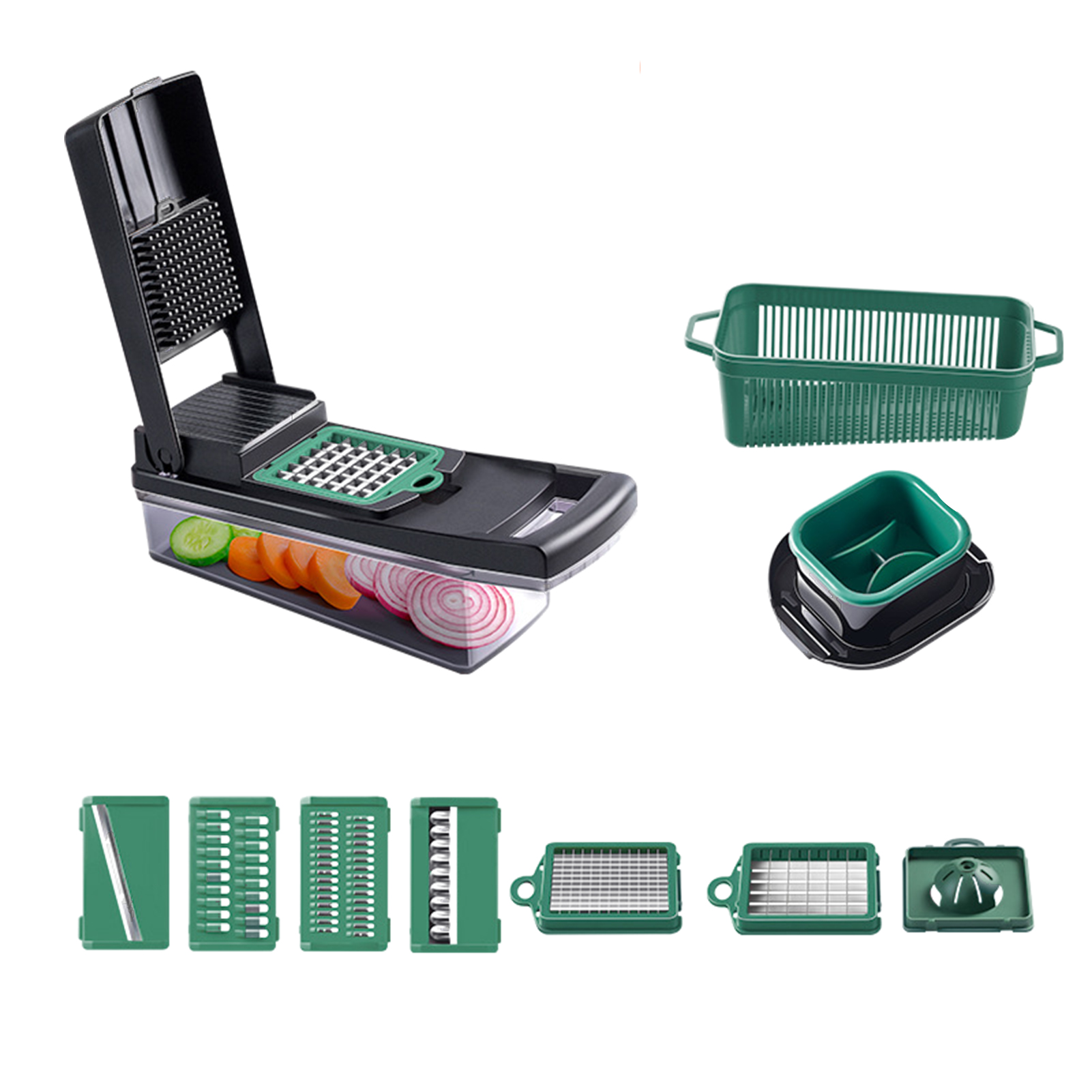 Vegetable Cutter, Multifunctional Food Slicer Chopper with Container ...