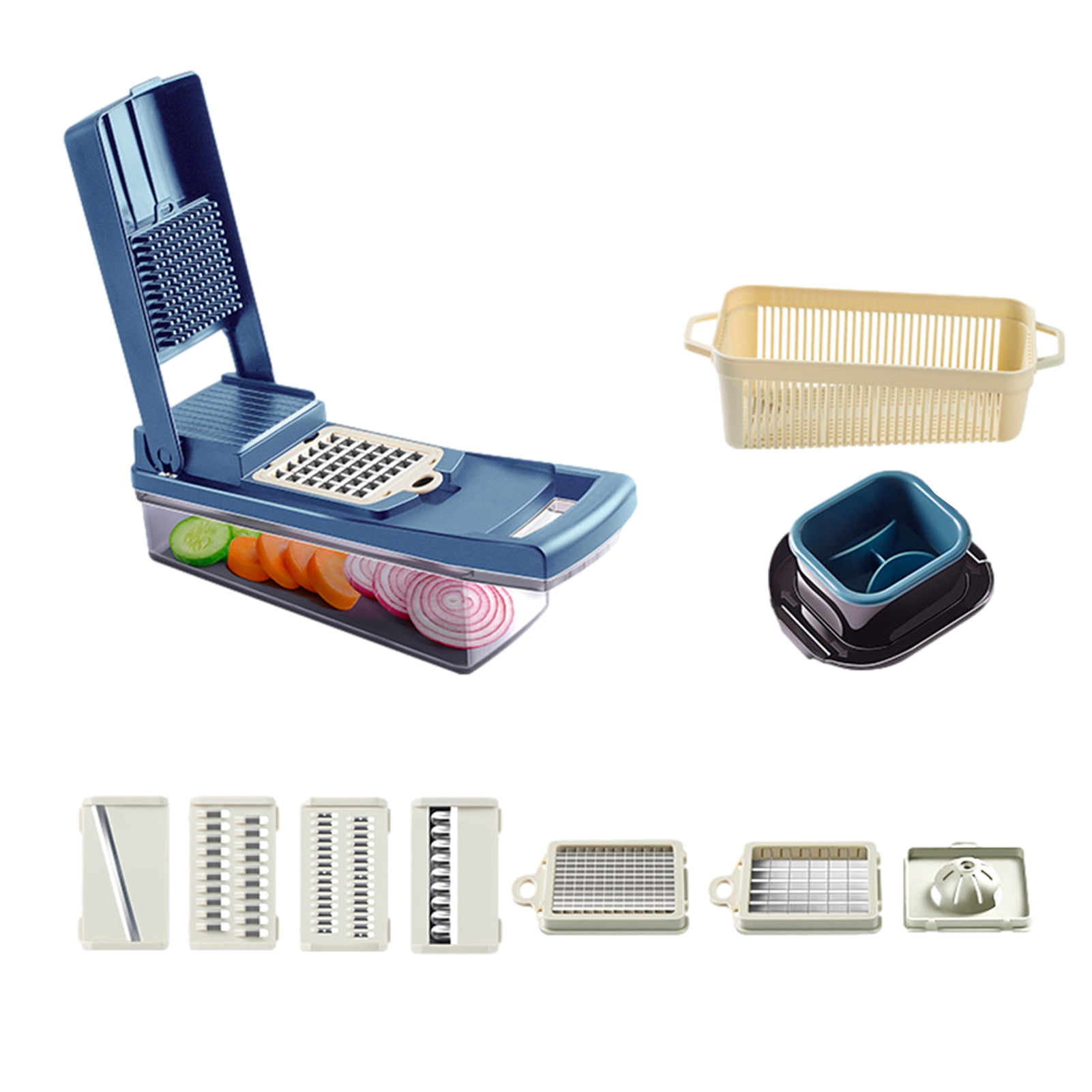 Vegetable Cutter, Multifunctional Food Slicer Chopper with Container ...