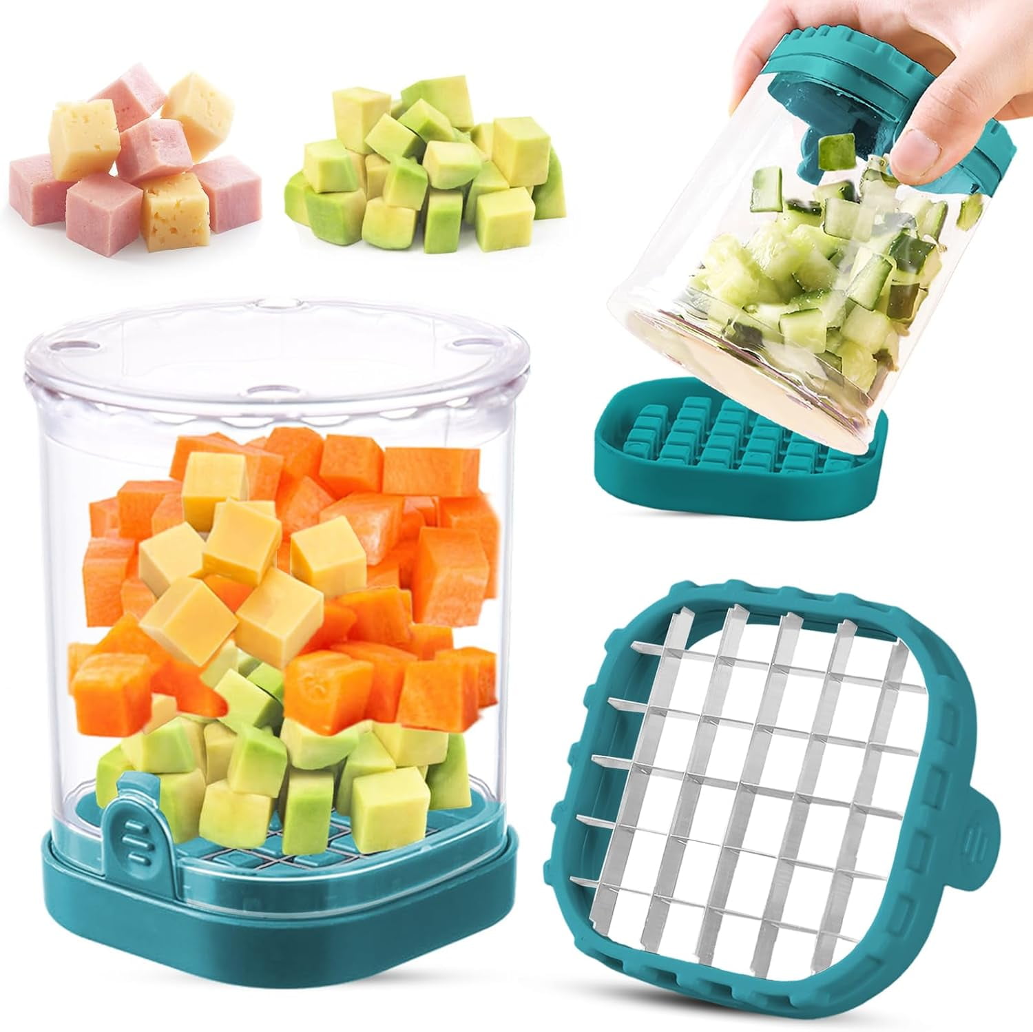 Vegetable Dicer Cup, Food Dicer for Soft Fruit and Veggie, Detachable ...