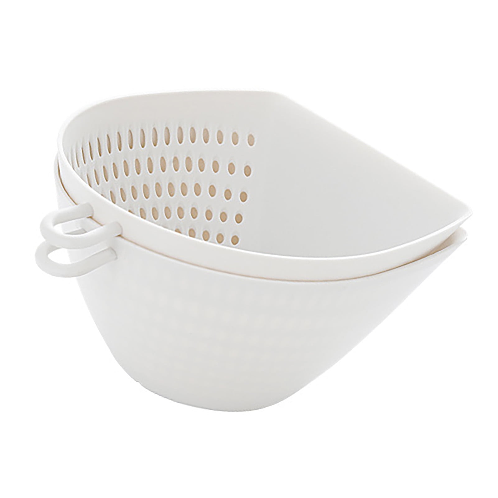 Vegetable Drain Basket Double Layer Plastic Kitchen Colander Bowl Set ...