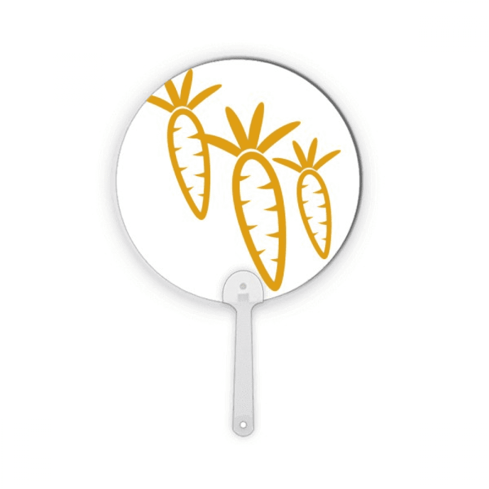 Vegetable Expression Happy Carrot Body Plastic Round Handheld Fan ...