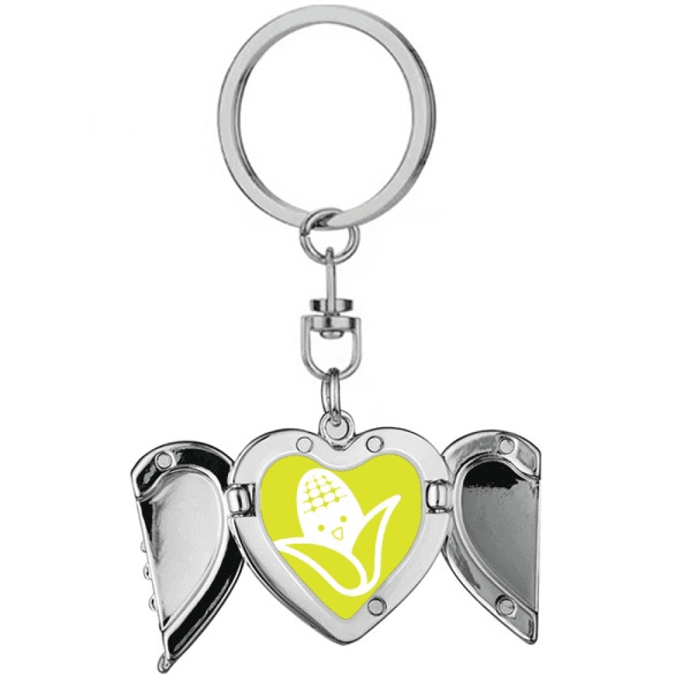 Vegetable Expression Happy Corn Body Heart Angel Wing Key Chain Holder ...