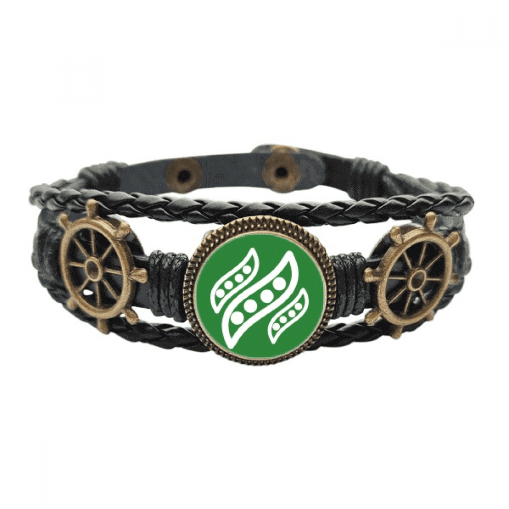 Vegetable Expression Happy Pea Body Leather Braided Ocean Bracelet ...