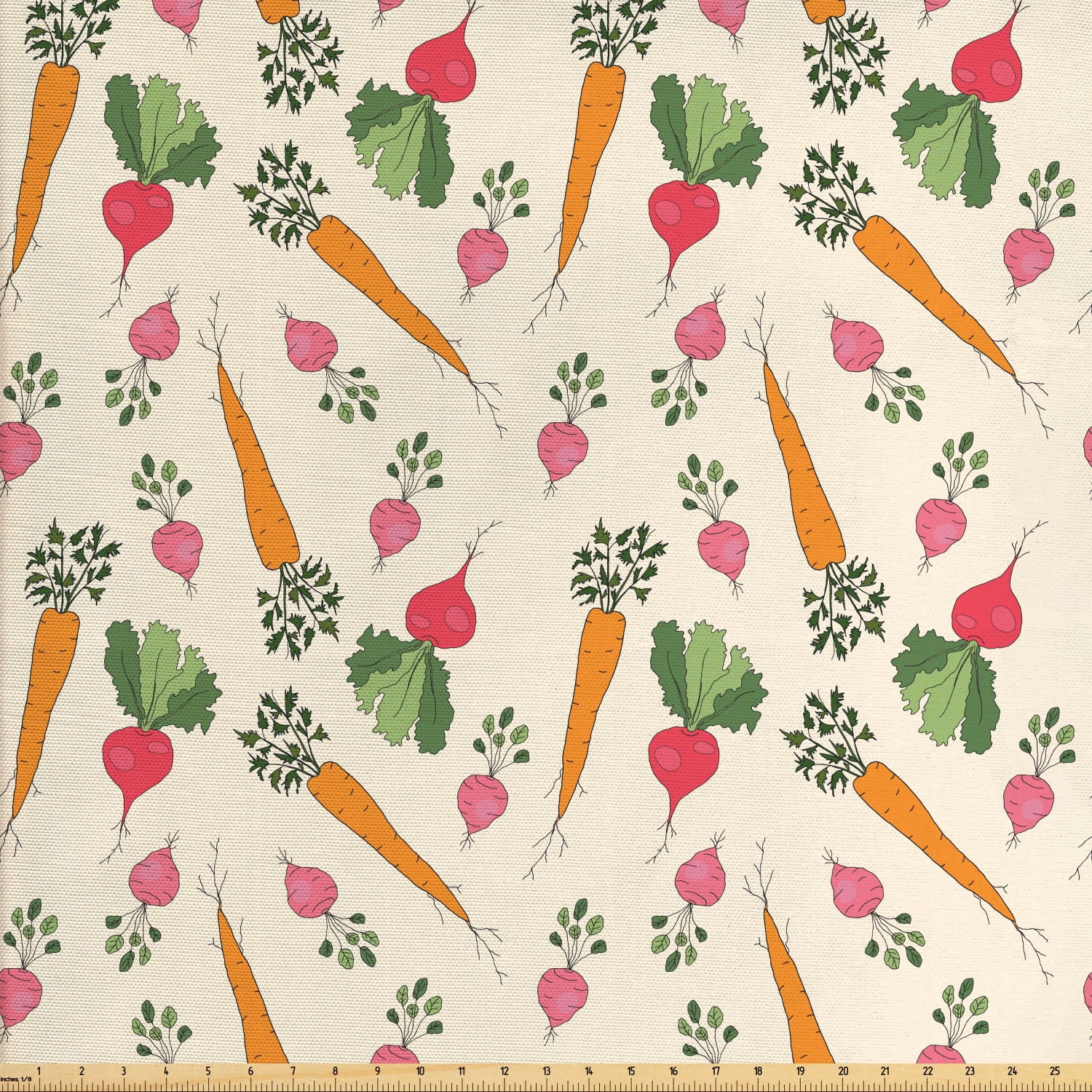 Vegetable Fabric by the Yard Upholstery, Carrot Beet and Radish Hand ...