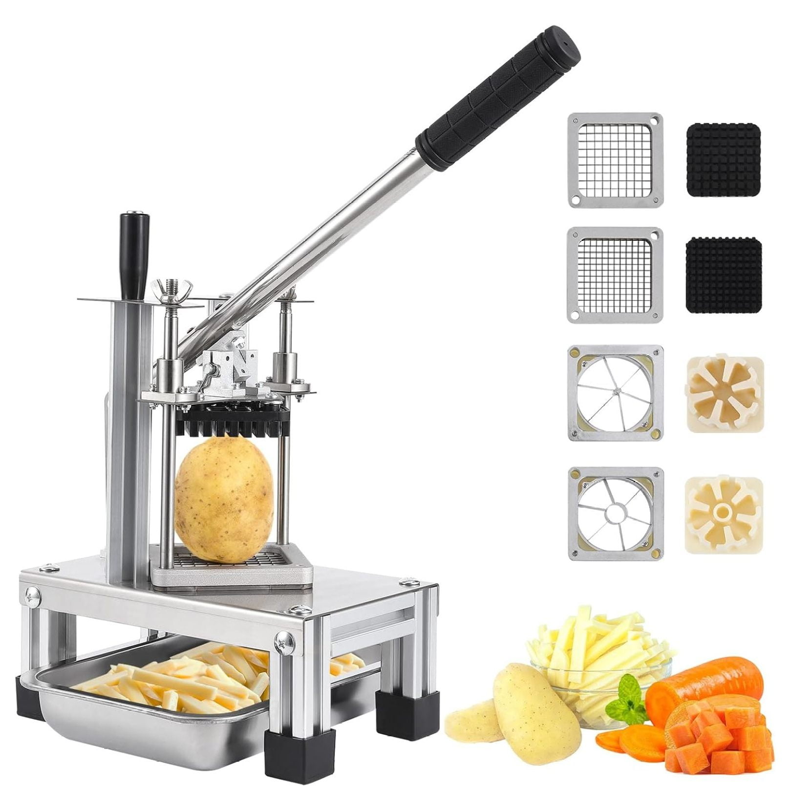 Vegetable Fruit Chopper, Stainless Steel French Fry Cutter, Manual ...