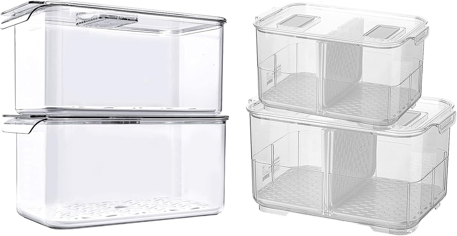 Vegetable Fruit Containers Fridge Food Storage Produce Saver Container ...