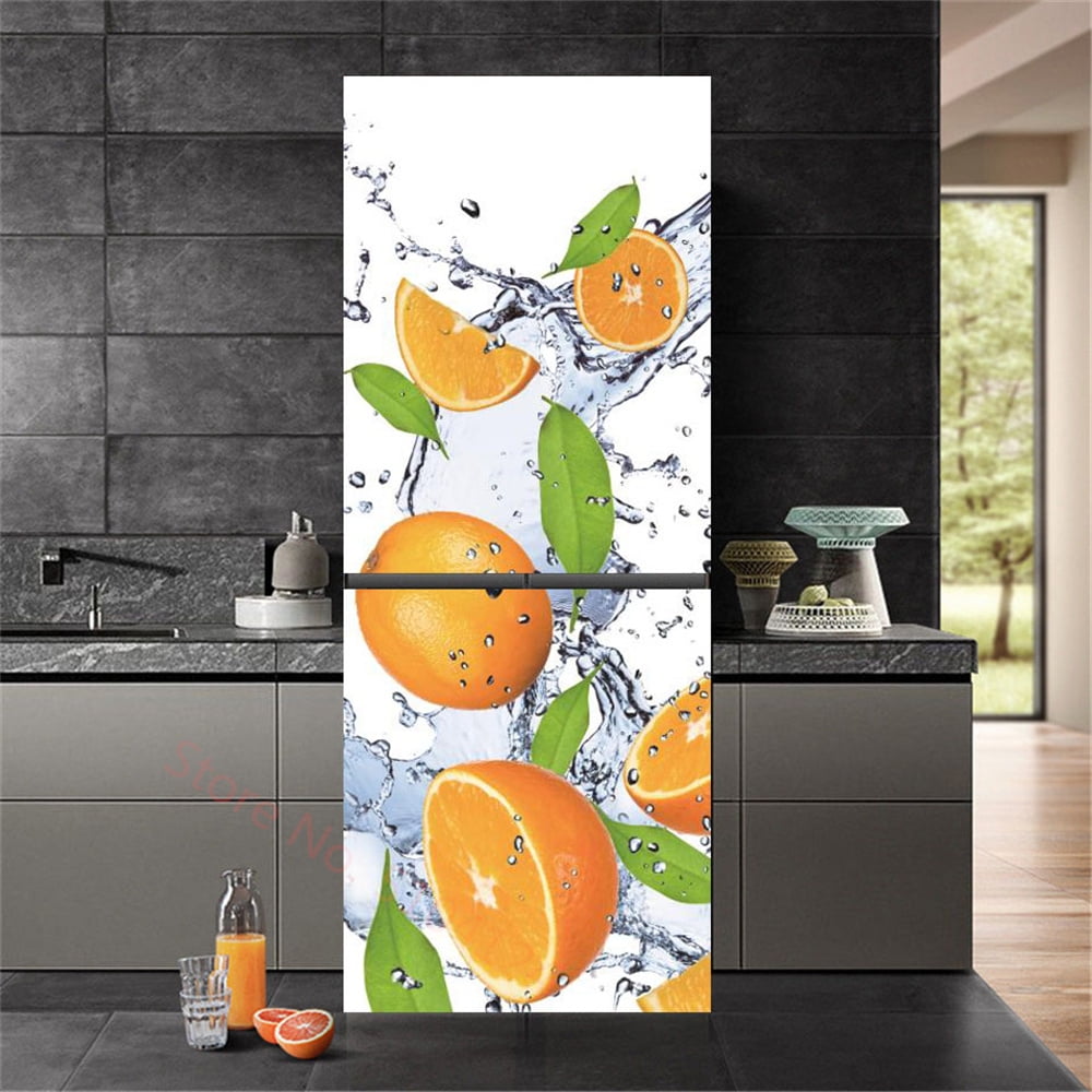 Vegetable Fruit Sticker Refrigerator Full Cover Decal Beer Coffee Mural ...