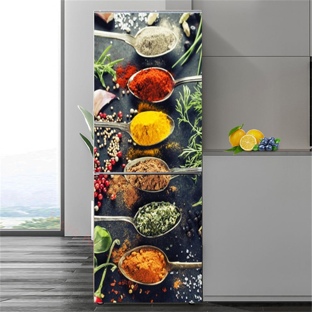 Vegetable Fruit Sticker Refrigerator Full Cover Decal Beer Coffee Mural ...