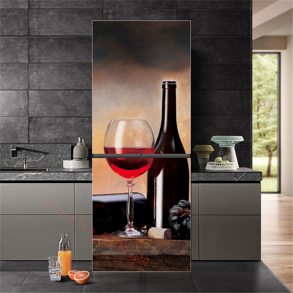 Vegetable Fruit Sticker Refrigerator Full Cover Decal Beer Coffee Mural ...