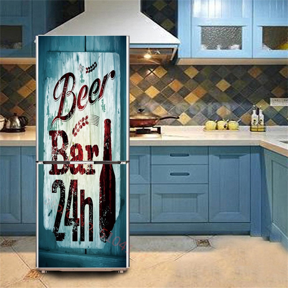 Vegetable Fruit Sticker Refrigerator Full Cover Decal Beer Coffee Mural ...