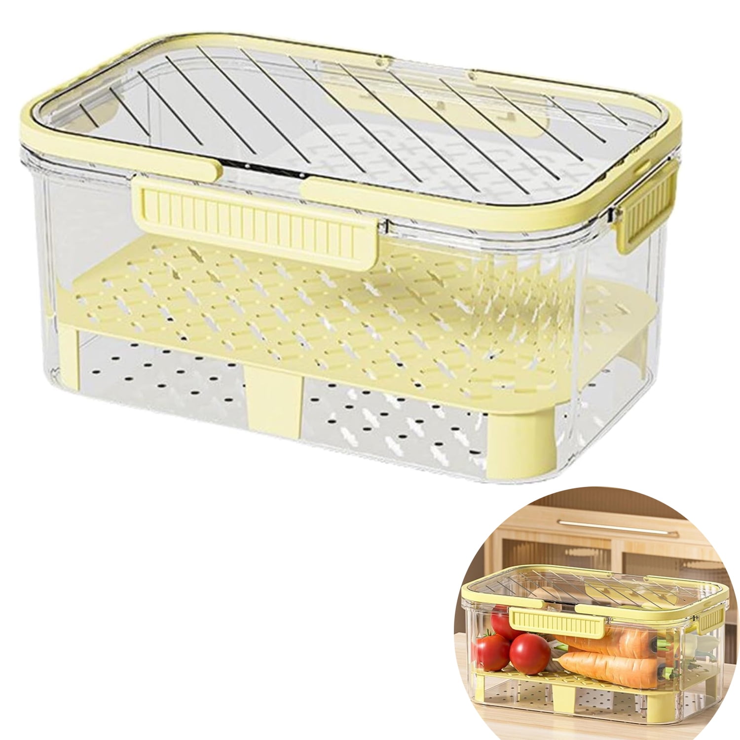 Vegetable Fruit Storage Container, Portable Fridge Organizer Produce ...