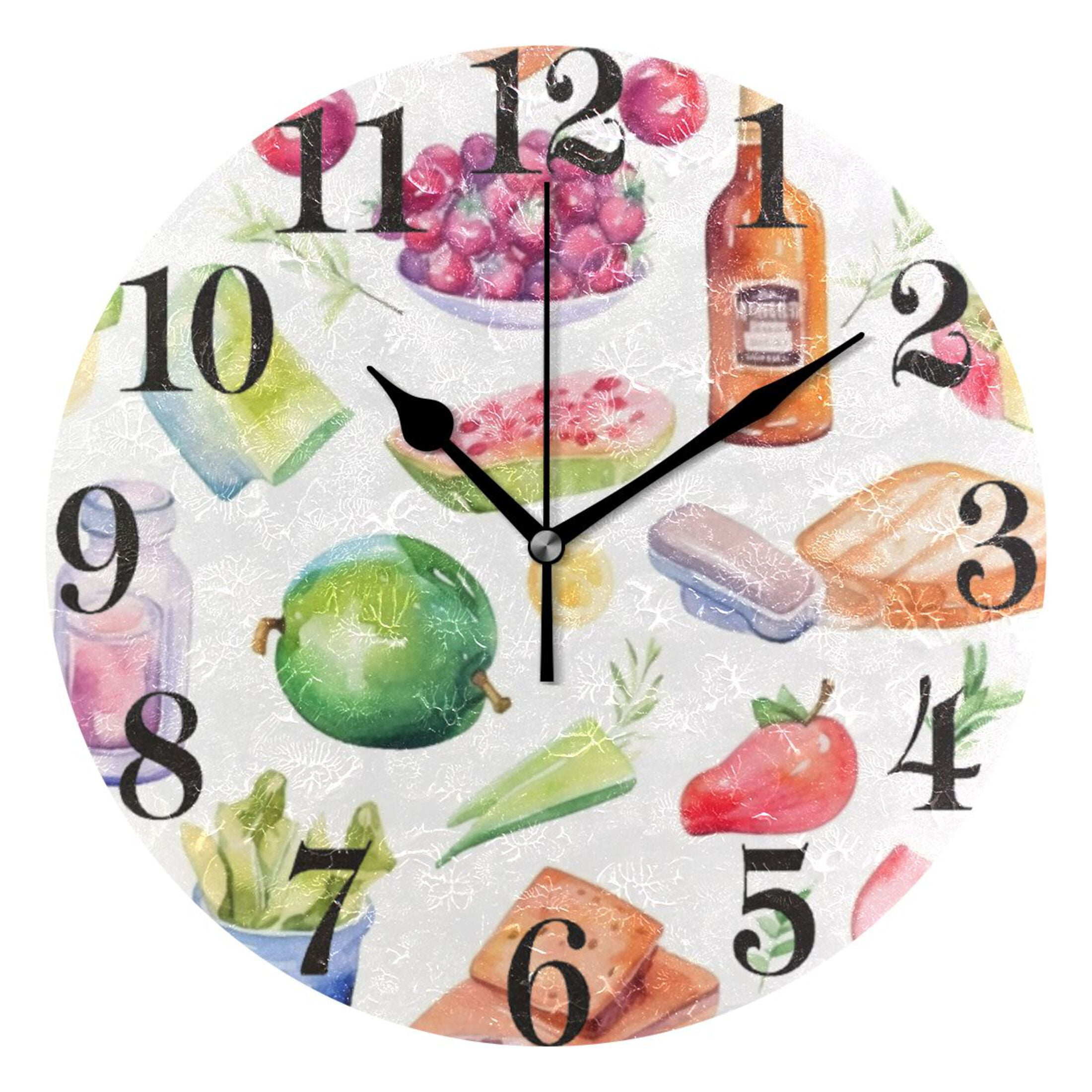 Vegetable Fruits Bottle Bread Wall Clock 9.8 inch Battery Operated ...