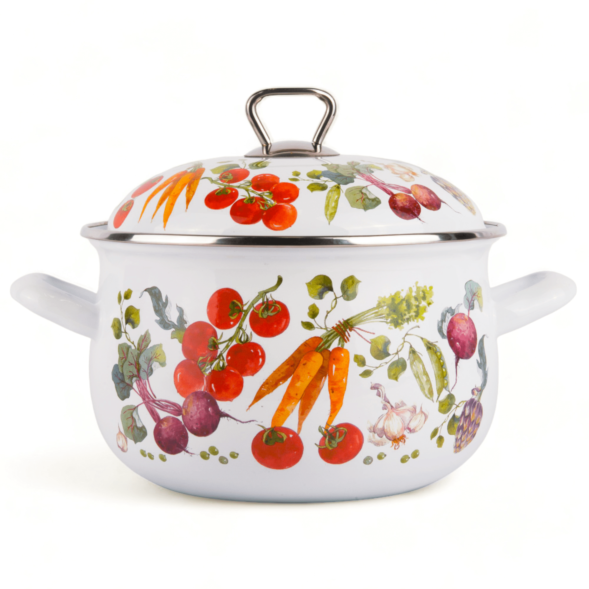 Vegetable Garden Belly Deep Stock Pot with Decorated Lid 5.05-qt. (4.8 ...