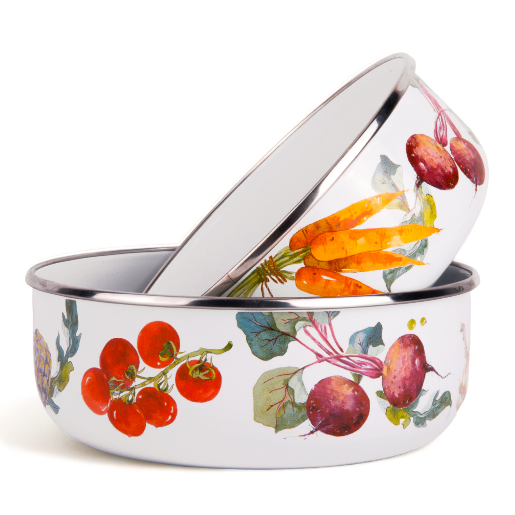 Vegetable Garden Enamel Stackable Storage Bowls Set of 2 - Walmart.com