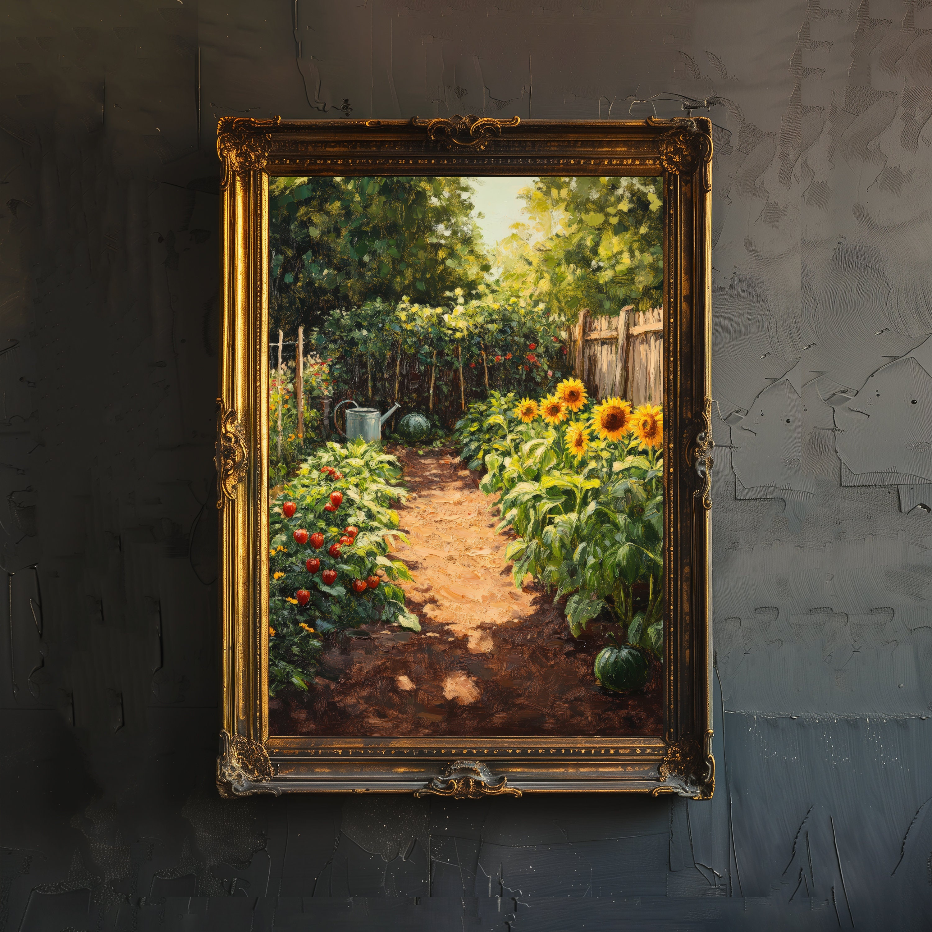 Vegetable Garden Print Dark Academia Art Cottagecore Decor Antique ...