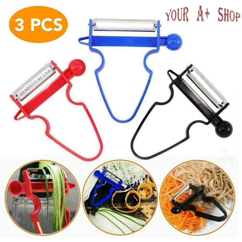 Vegetable Magic Trio Peeler Set Of 3 Fruit Slicer Julienne Stainless ...