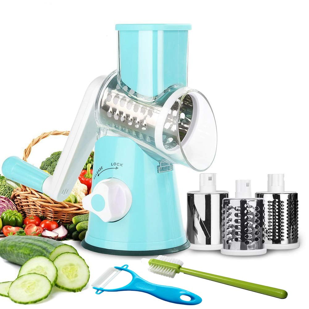 Vegetable Mandoline Slicer 3 in 1 Round Veggie Chopper Fruit Cutter ...